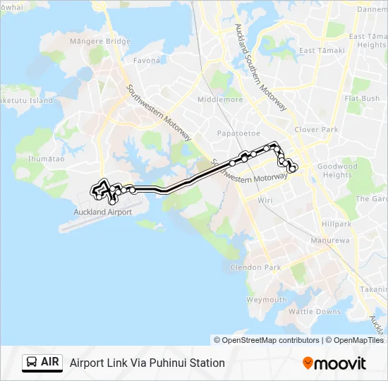 AIR Route: Schedules, Stops & Maps - Airport Link Via Puhinui Station ...