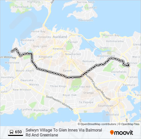 650 Route: Schedules, Stops & Maps - Selwyn Village To Glen Innes Via ...