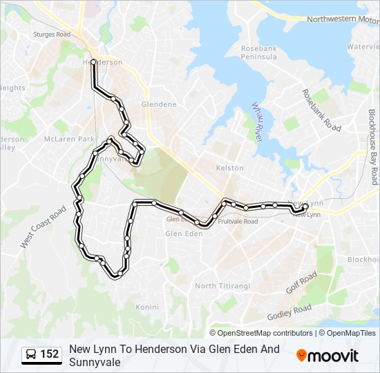 152 Route: Schedules, Stops & Maps - New Lynn To Henderson Via Glen ...