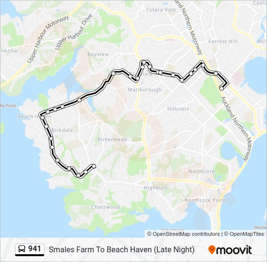 941 Route: Schedules, Stops & Maps - Smales Farm To Beach Haven (Late ...