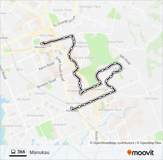 366 Route: Schedules, Stops & Maps - Manukau (Updated)