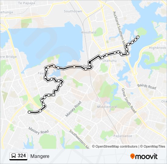324 Route: Schedules, Stops & Maps - Mangere (Updated)