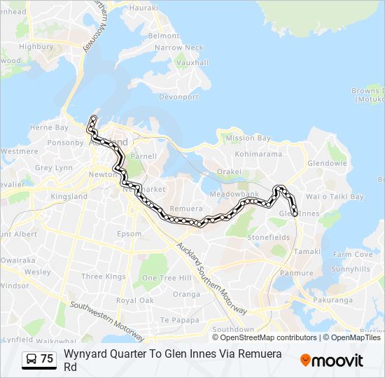 75 Route: Schedules, Stops & Maps - Wynyard Quarter To Glen Innes Via ...