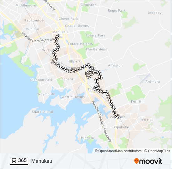 365 Route: Schedules, Stops & Maps - Manukau (Updated)