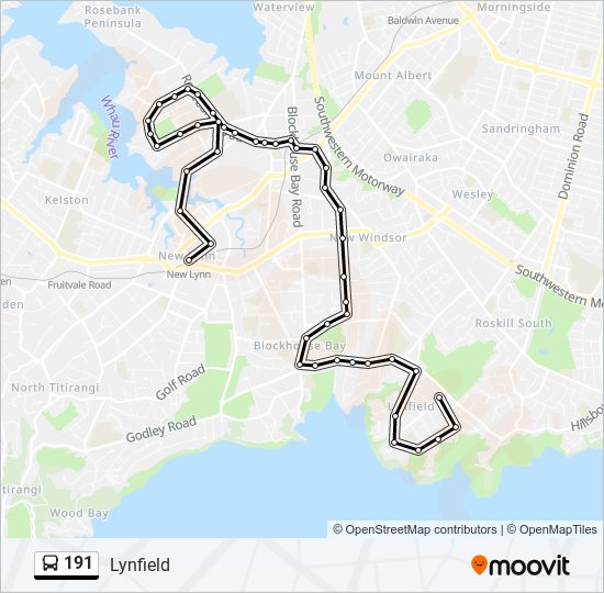 191 Route: Schedules, Stops & Maps - Lynfield (Updated)