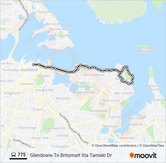 775 Route: Schedules, Stops & Maps - Glendowie To Britomart Via Tamaki ...