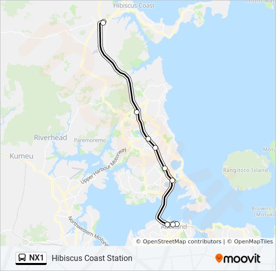 nx1 Route: Schedules, Stops & Maps - Hibiscus Coast Station (Updated)