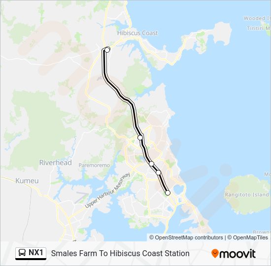 NX1 Route: Schedules, Stops & Maps - Smales Farm To Hibiscus Coast ...