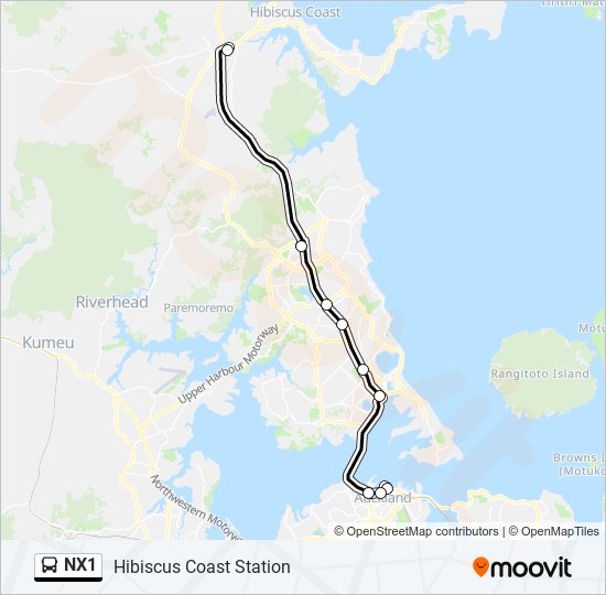 nx1 Route: Schedules, Stops & Maps - Hibiscus Coast Station (Updated)