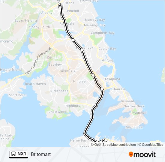 nx1 Route: Schedules, Stops & Maps - Britomart (Updated)