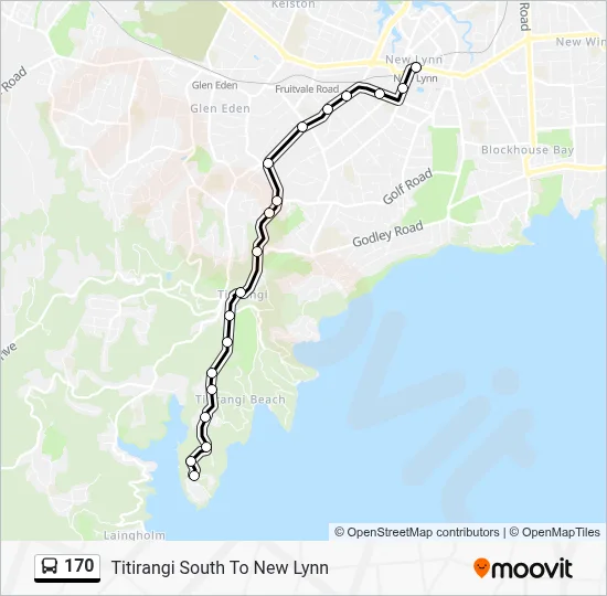 170 Route: Schedules, Stops & Maps - Titirangi South To New Lynn (Updated)