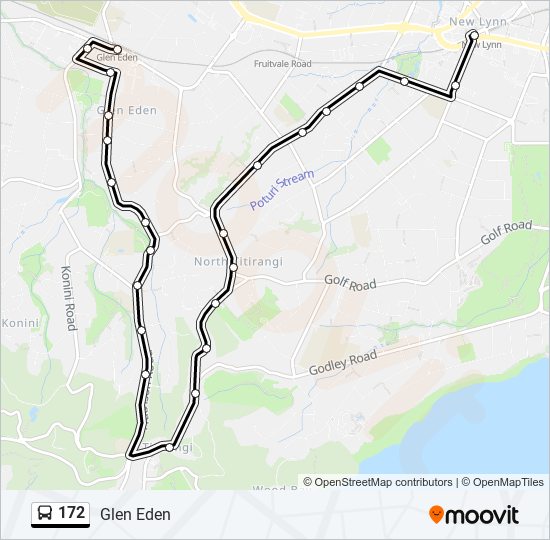 172 Route: Schedules, Stops & Maps - Glen Eden (Updated)
