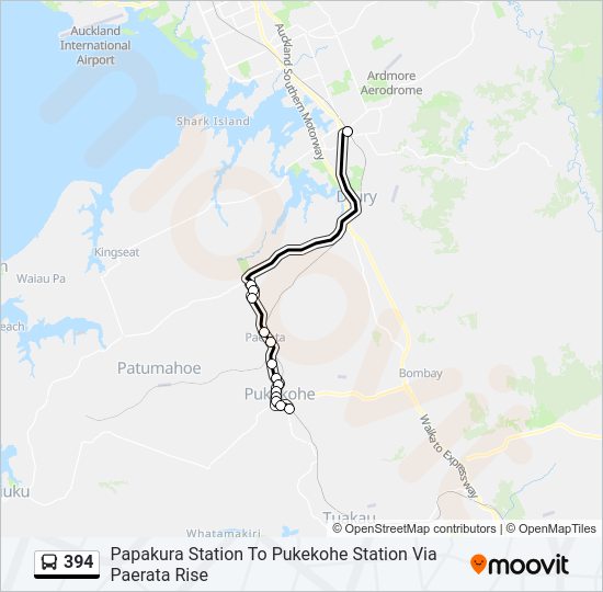 394 Route: Schedules, Stops & Maps - Papakura Station To Pukekohe ...