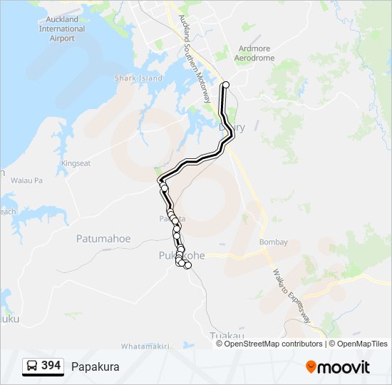 394 Route: Schedules, Stops & Maps - Papakura (Updated)
