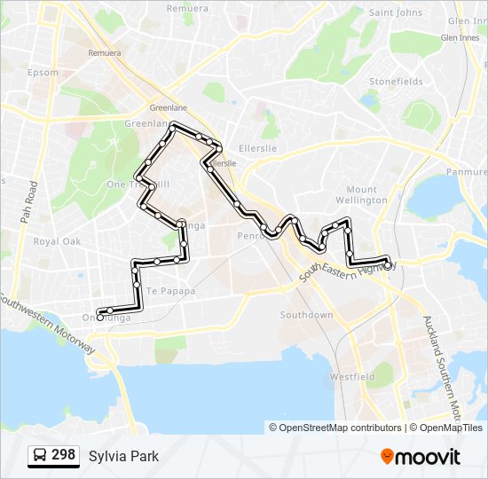298 Route: Schedules, Stops & Maps - Sylvia Park (Updated)