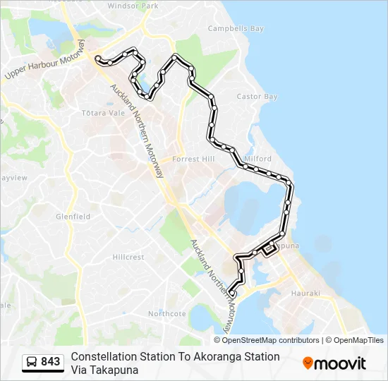 843 Route: Schedules, Stops & Maps - Constellation Station To Akoranga ...