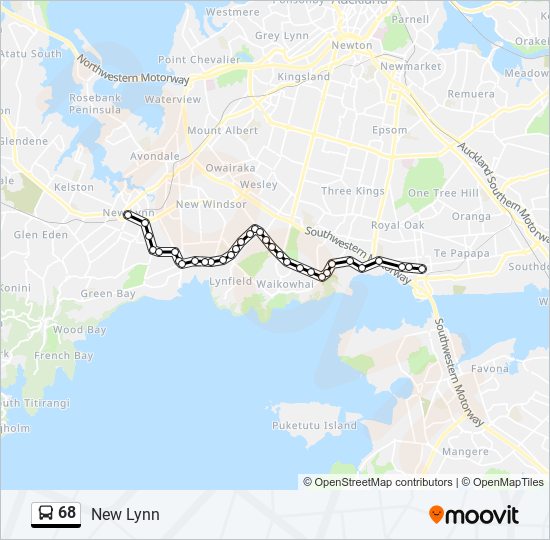 68 Route: Schedules, Stops & Maps - New Lynn (Updated)