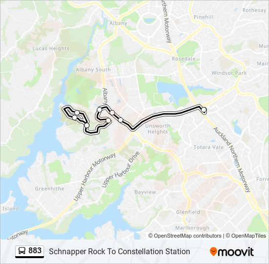 883 Route: Schedules, Stops & Maps - Schnapper Rock To Constellation ...