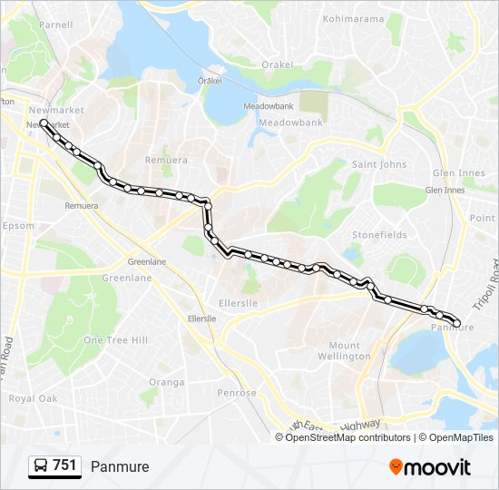 751 Route: Schedules, Stops & Maps - Panmure (Updated)