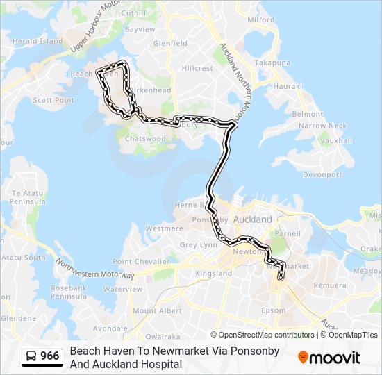 966 Route: Schedules, Stops & Maps - Beach Haven To Newmarket Via ...