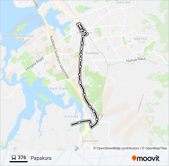 376 Route: Schedules, Stops & Maps - Papakura (Updated)
