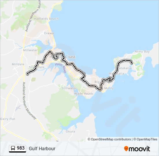 983 Route: Schedules, Stops & Maps - Gulf Harbour (Updated)