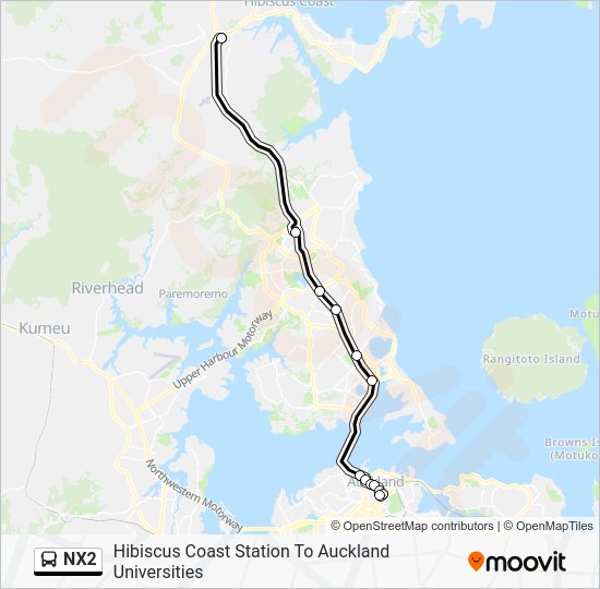 NX2 Route: Schedules, Stops & Maps - Hibiscus Coast Station To Auckland ...