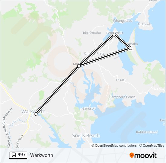 997 Route: Schedules, Stops & Maps - Warkworth (Updated)