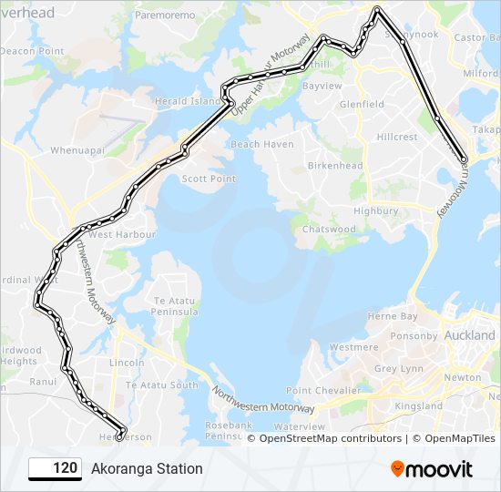 120 Route: Schedules, Stops & Maps - Akoranga Station (Updated)
