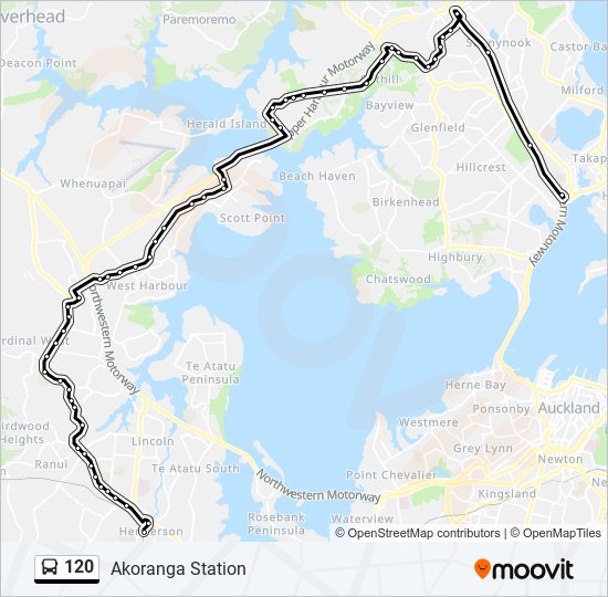 120 Route: Schedules, Stops & Maps - Akoranga Station (Updated)
