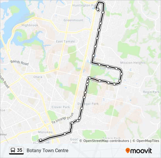 35 Route: Schedules, Stops & Maps - Botany Town Centre (Updated)