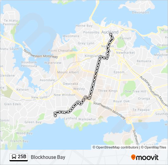25b Route: Schedules, Stops & Maps - Blockhouse Bay (Updated)