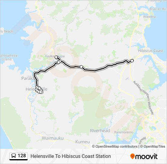 128 Route: Schedules, Stops & Maps - Helensville To Hibiscus Coast ...