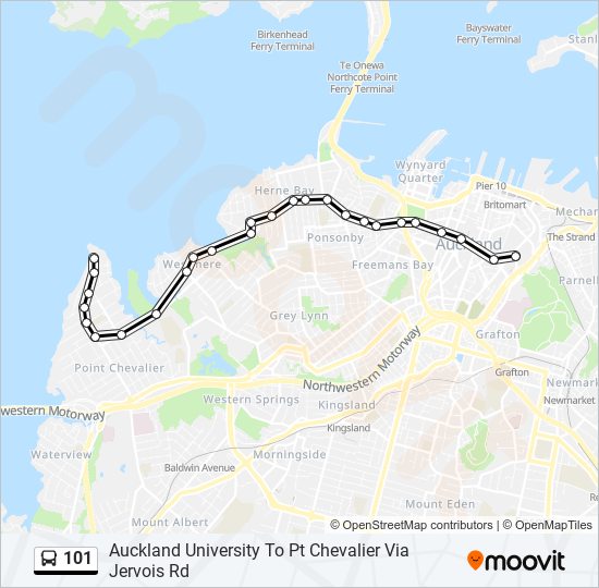 101 Route: Schedules, Stops & Maps - Auckland University To Pt ...