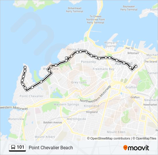 101 Route: Schedules, Stops & Maps - Point Chevalier Beach (Updated)