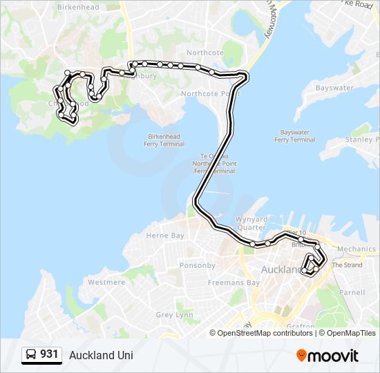931 Route: Schedules, Stops & Maps - Auckland Uni (Updated)