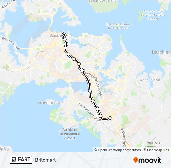 east Route: Schedules, Stops & Maps - Britomart (Updated)