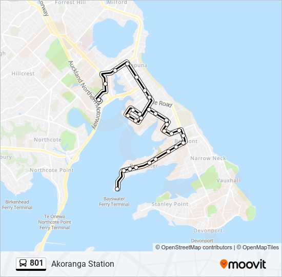 801 Route: Schedules, Stops & Maps - Akoranga Station (Updated)