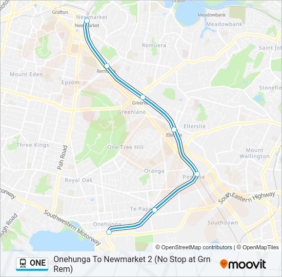 ONE Route: Schedules, Stops & Maps - Onehunga To Newmarket 2 (No Stop ...