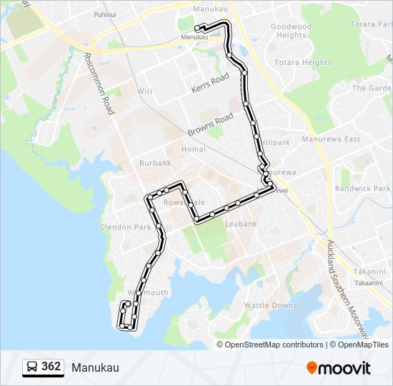 362 Route: Schedules, Stops & Maps - Manukau (Updated)