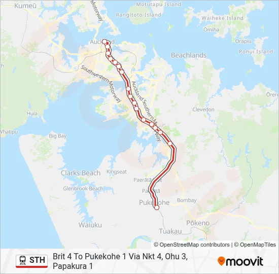 STH Route: Schedules, Stops & Maps - Brit 4 To Pukekohe 1 Via Nkt 4 ...
