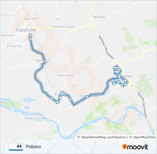 44 Route: Schedules, Stops & Maps - Pokeno (Updated)