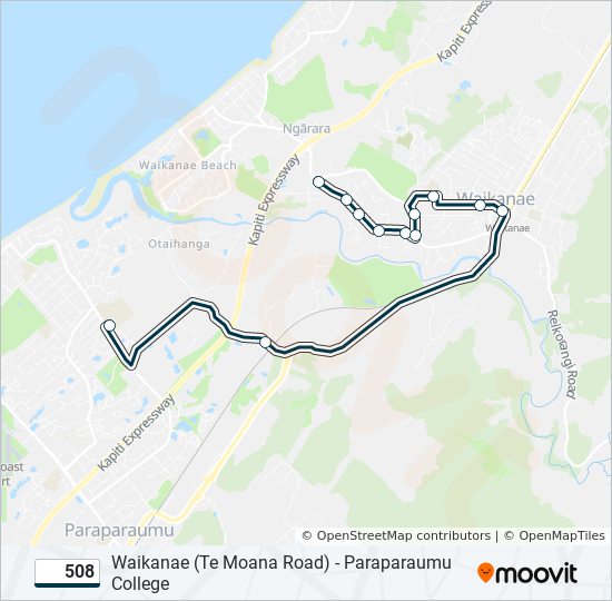 508 Route: Schedules, Stops & Maps - Paraparaumu College (School Stop ...