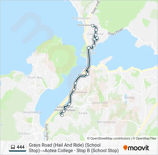 444 Route: Schedules, Stops & Maps - Grays Road (Hail And Ride) (School ...
