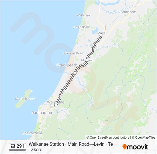 291 Route: Schedules, Stops & Maps - Waikanae Station - Main Road‎→ ...