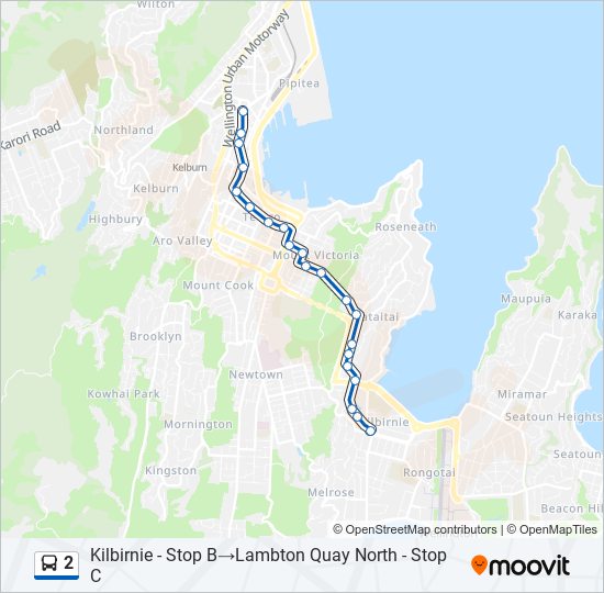 2 Route: Schedules, Stops & Maps - Kilbirnie - Stop B‎→Lambton Quay ...