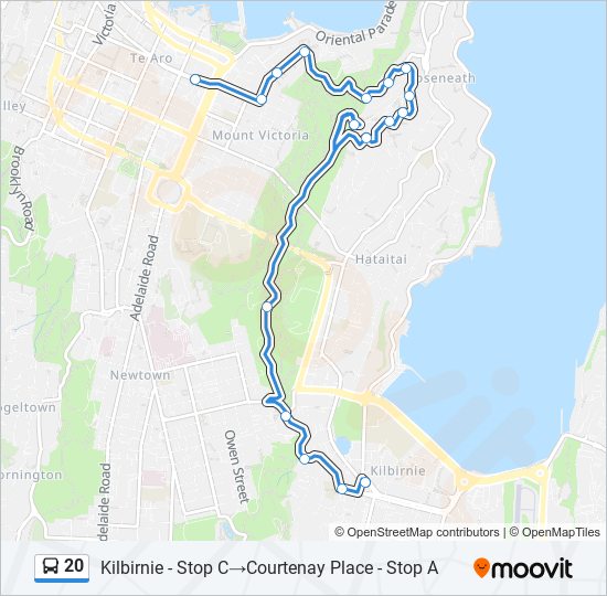 20 Route: Schedules, Stops & Maps - Kilbirnie - Stop C‎→Courtenay Place ...