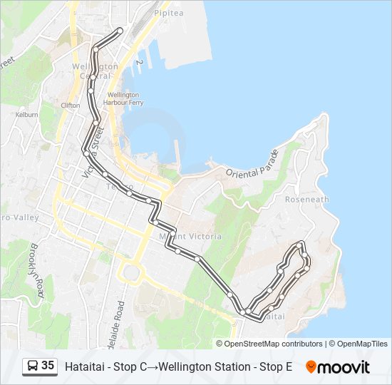 35 Route: Schedules, Stops & Maps - Hataitai - Stop C‎→Wellington ...