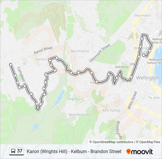 37 Route: Schedules, Stops & Maps - Karori Mall - Beauchamp Street ...