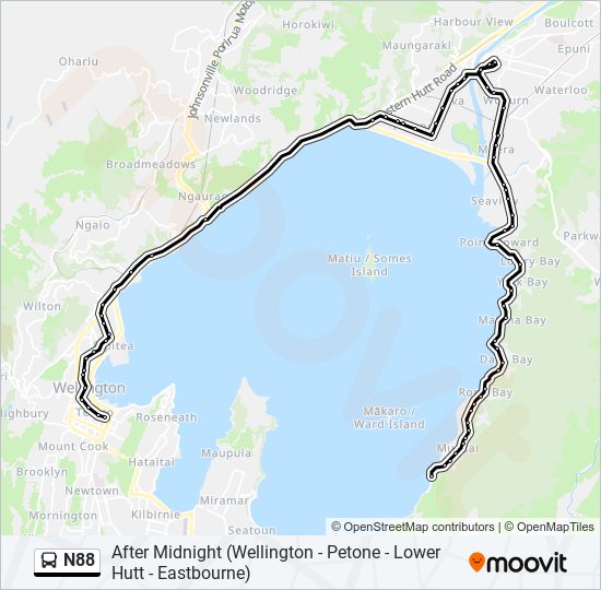 n88 Route: Schedules, Stops & Maps - Courtenay Place - Stop A‎→ ...